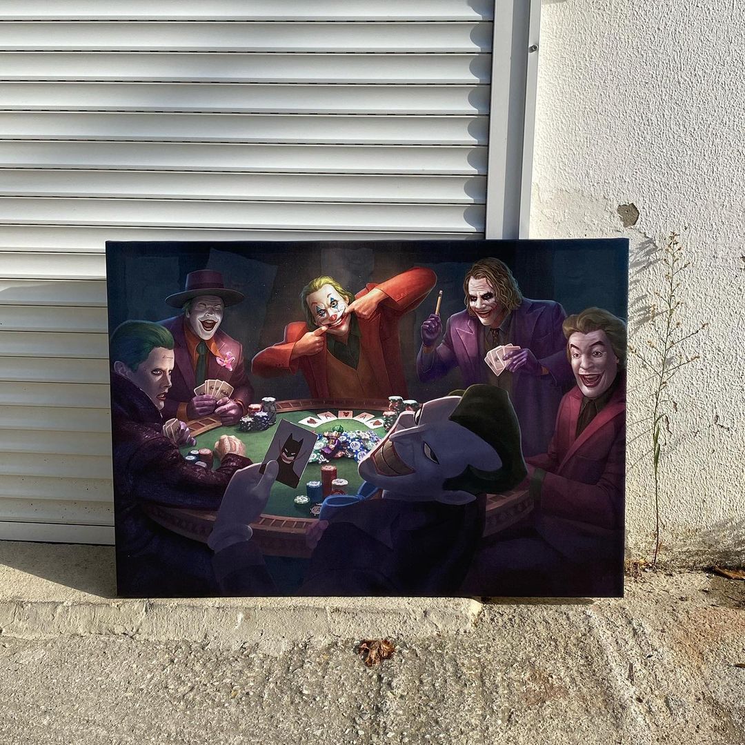 Καμβάς Jokers Playing Poker – Dark Art | Arte Verde
